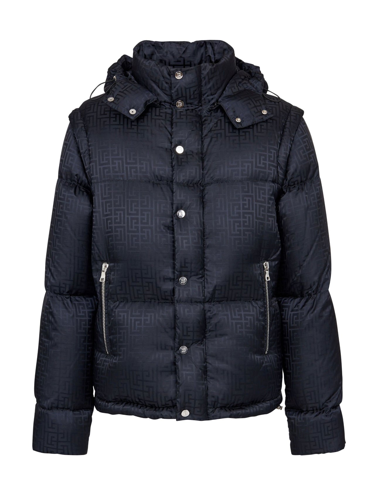 Balmain Monogrammed Jacquard Puffer Jacket – Rareclozet